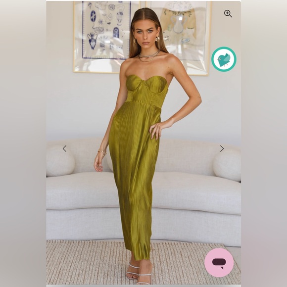 Hello Molly | Dresses | Hello Molly Strapless Green Dress | Poshmark